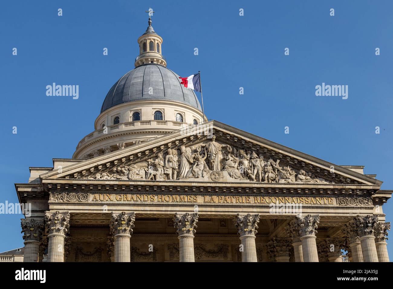 Top of the facade of the pantheon in Paris, France Stock Photo - Alamy