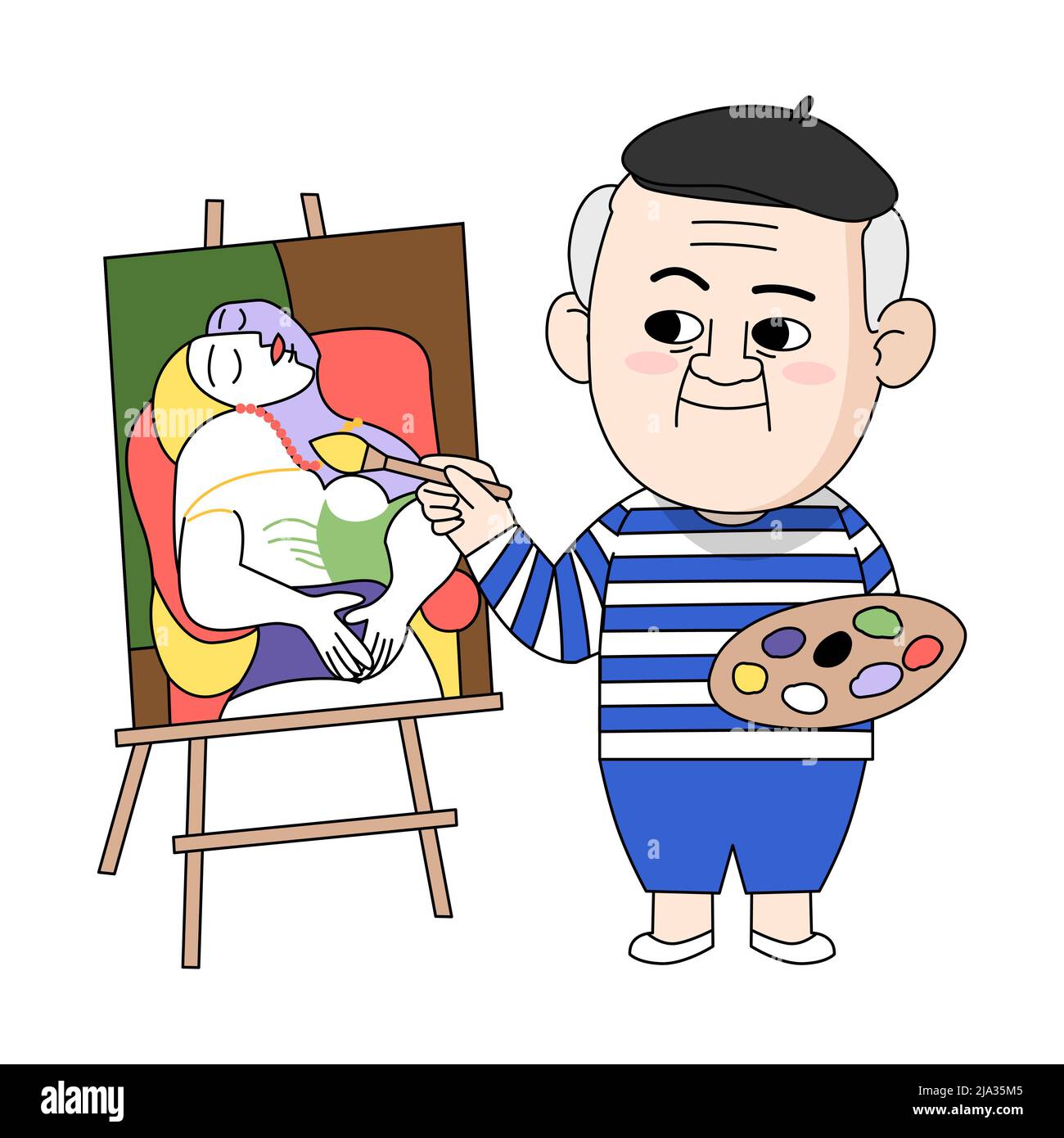 Picasso character with motions, emotions Stock Photo - Alamy