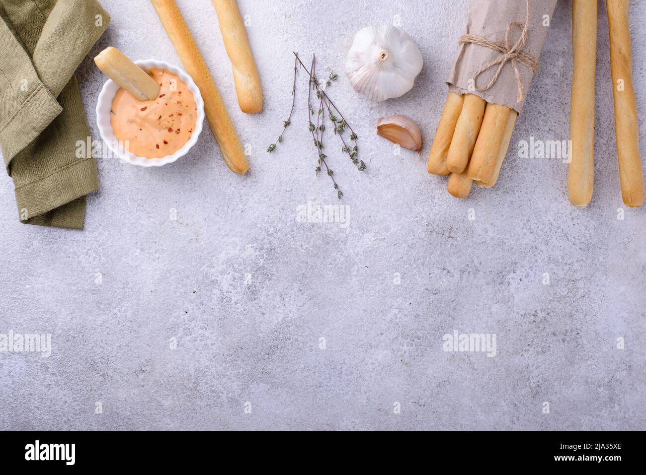 Italian grissini, traditional appetizer breadstick Stock Photo - Alamy