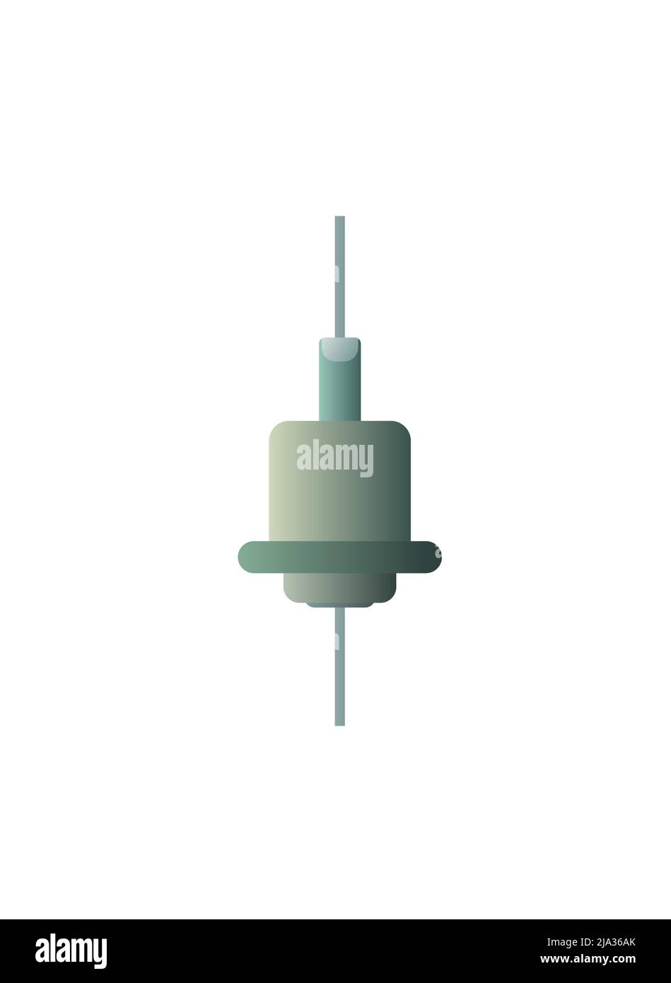 Diode With Two Contacts Element For Radio Circuit Object Isolated On