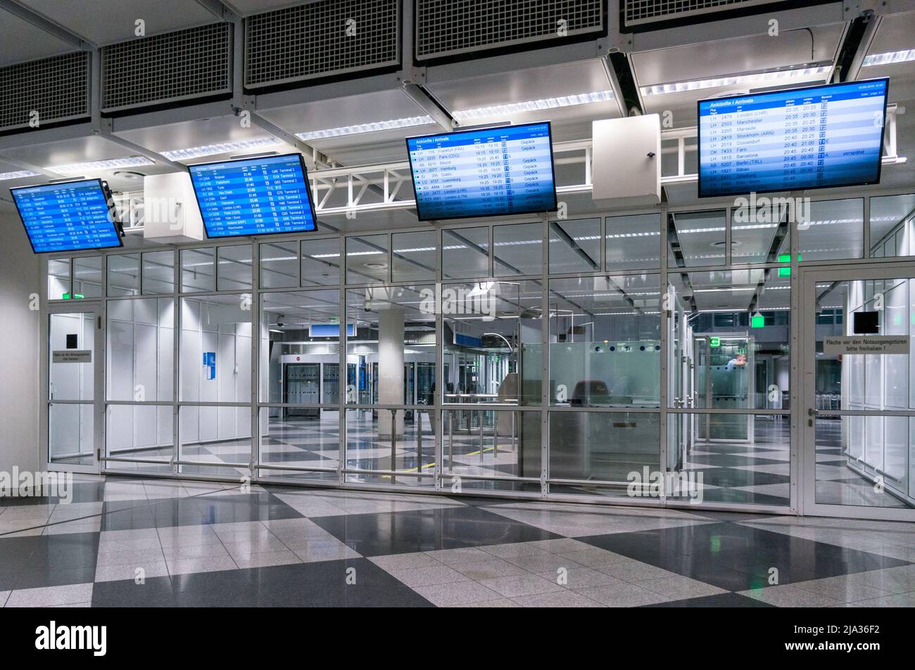 Munich, Germany - March 10, 2016: Gates of the terminal of Munich ...