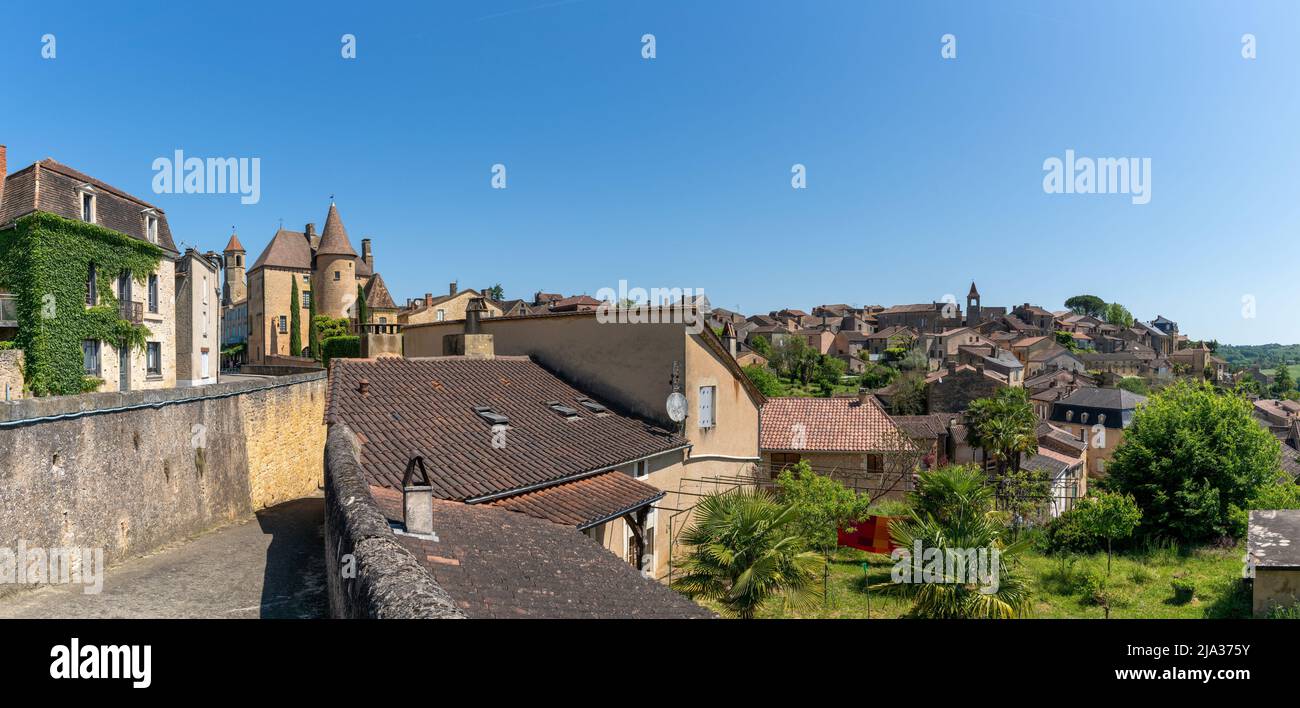 Belves, France - 11 May, 2022: panorama view of the idyllic French ...