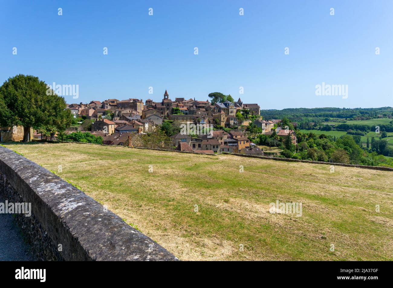 Belves, France - 11 May, 2022: view of the idyllic French country town ...