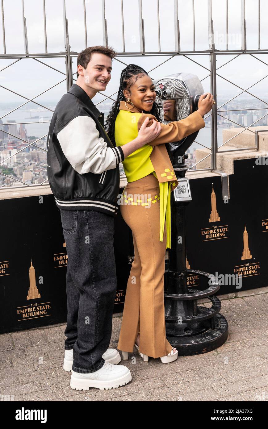 New York, US, May 26, 2022, Noah Schnapp, Priah Ferguson from Stranger ...