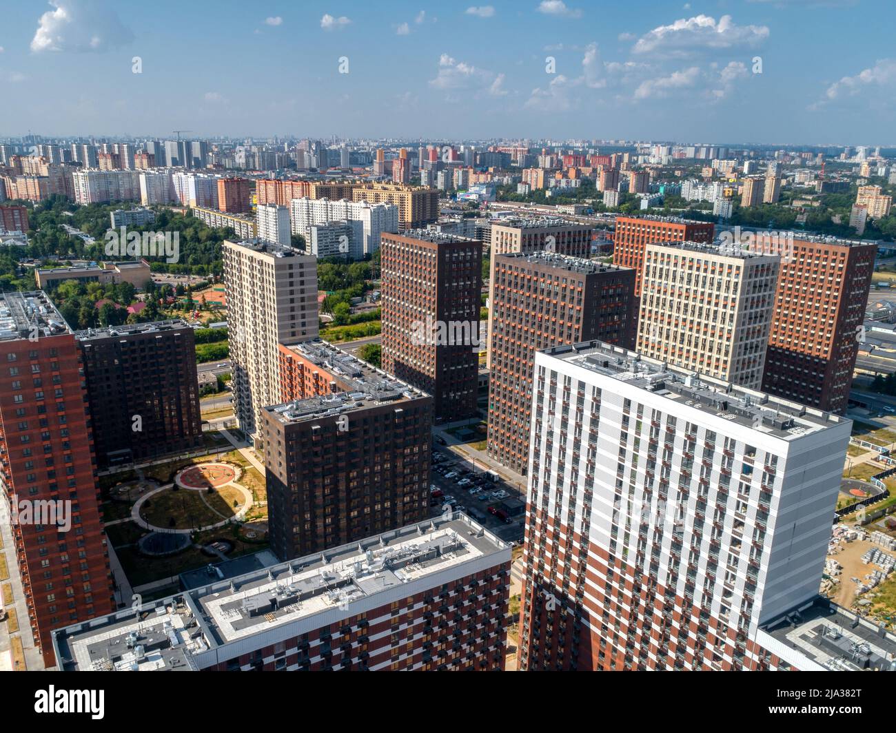 Residential district multistory buildings in hi-res stock photography ...