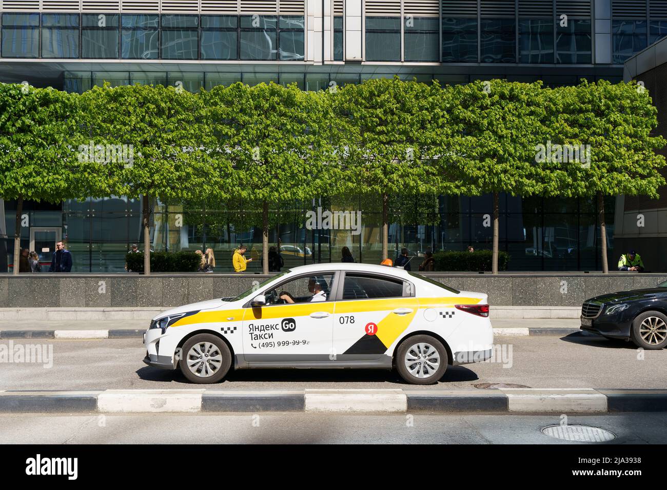 Moscow, Russia - May 24, 2022: Yandex Taxi car near Moscow ...
