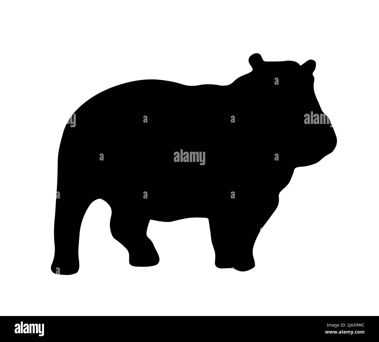 beautiful happo standing in style. Hippo silhouette. Vector ...