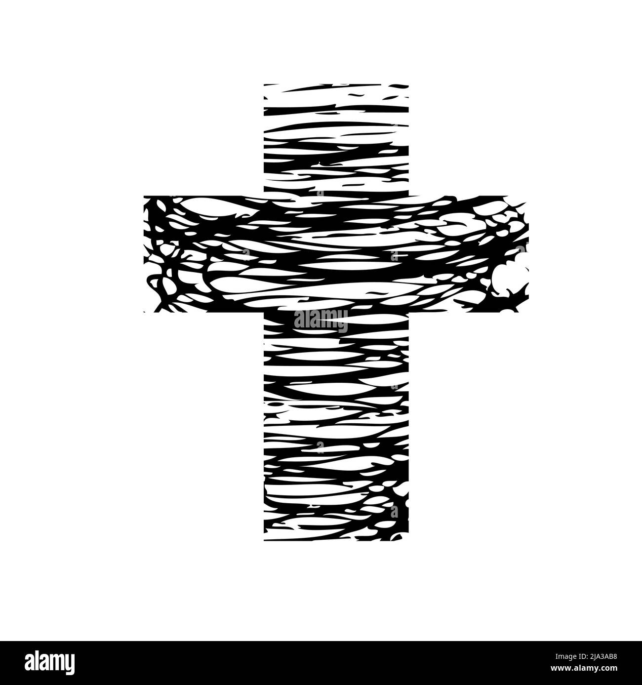 Abstract religious cross from doodle lines. Vector illustration Stock ...