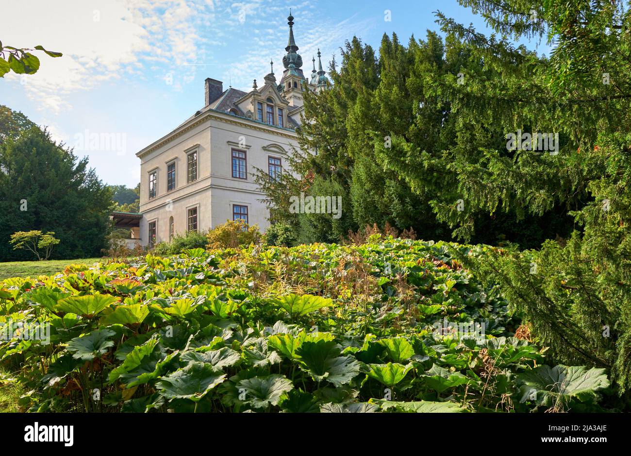 Park view on Velke Brezno castle, Czech Republic Stock Photo - Alamy