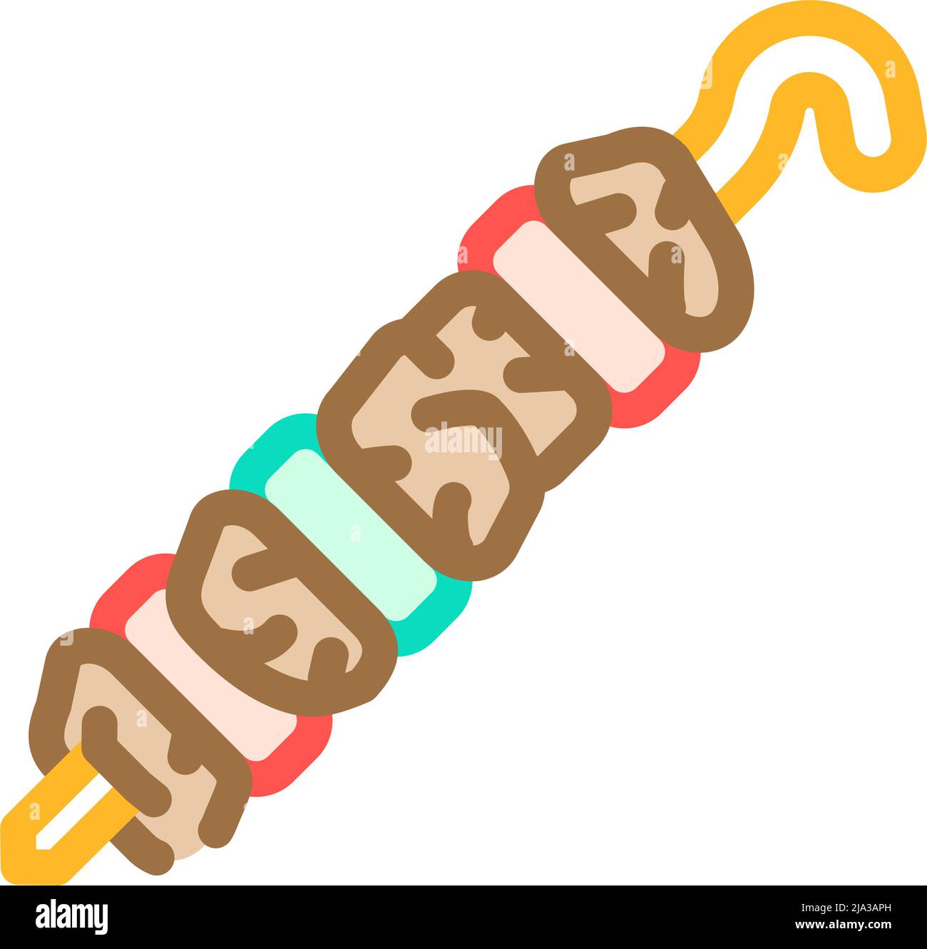 shashlik bbq fried meat color icon vector illustration Stock Vector ...