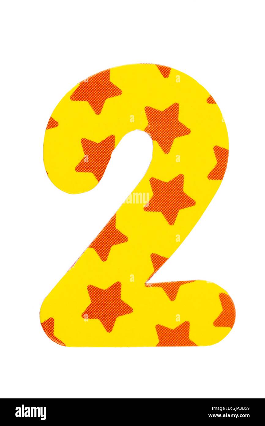 Number 2 with a pattern of stars isolated white background. File ...
