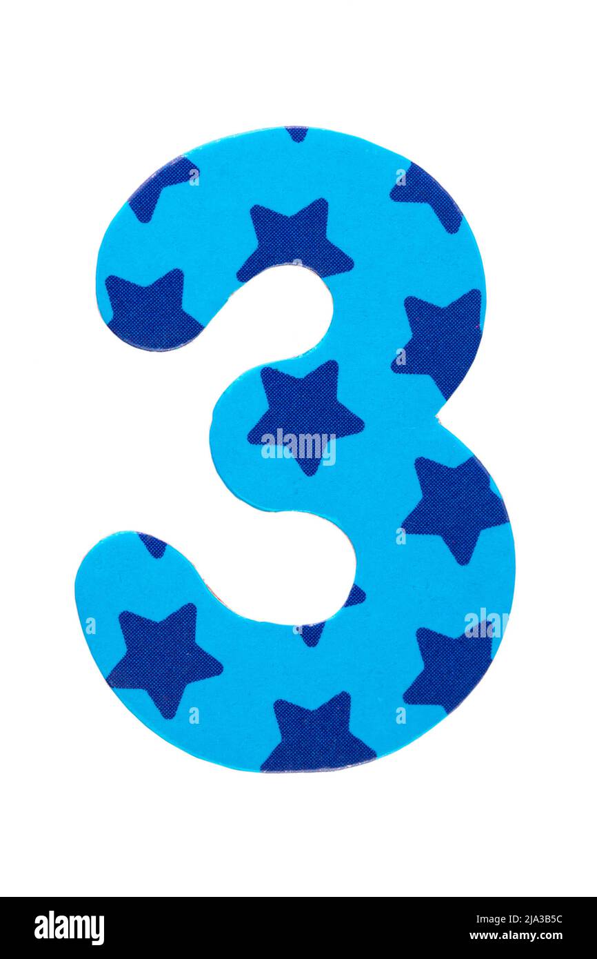 Number 3 with a pattern of stars isolated white background. File ...