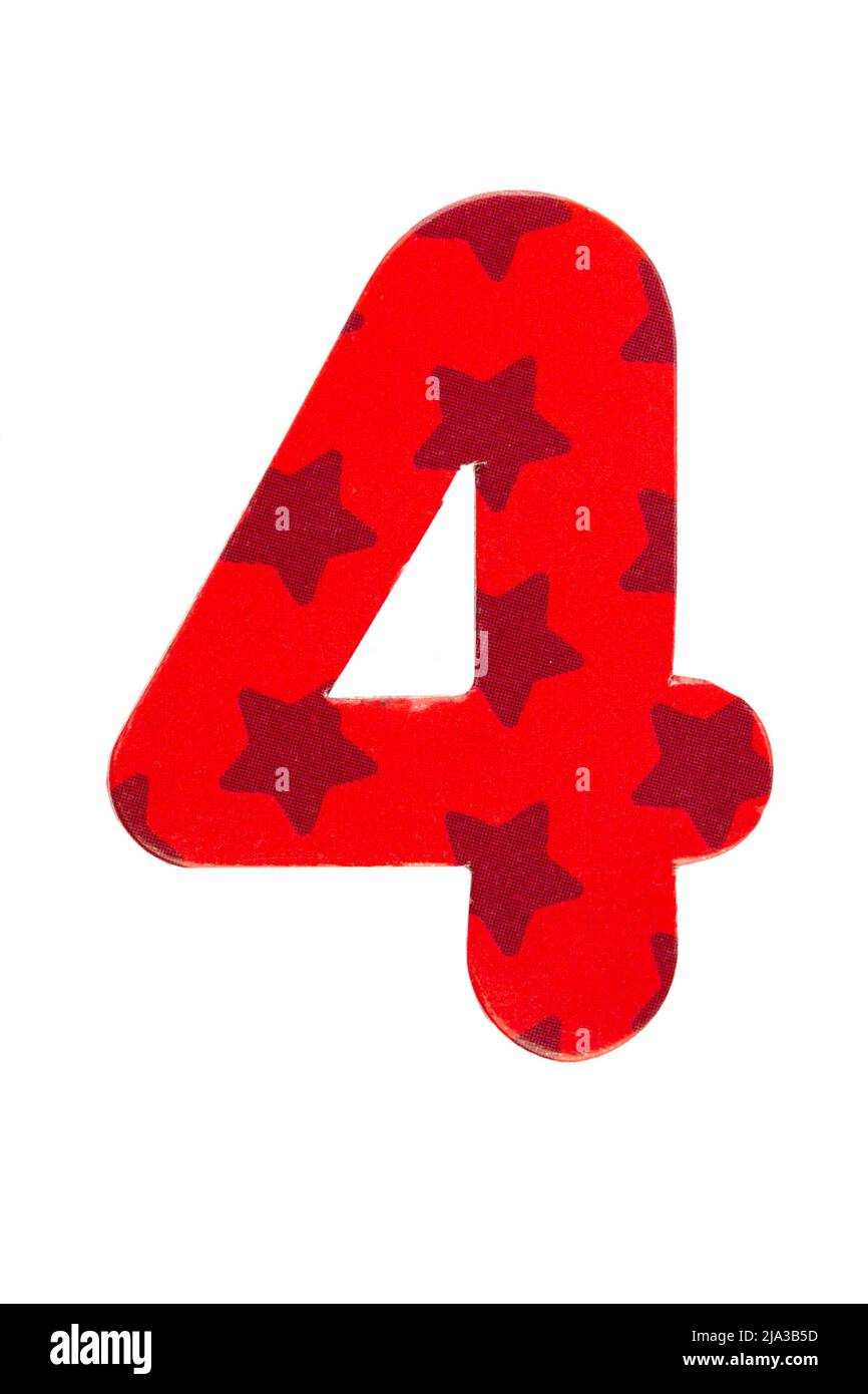 Number 4 with a pattern of stars isolated white background. File ...