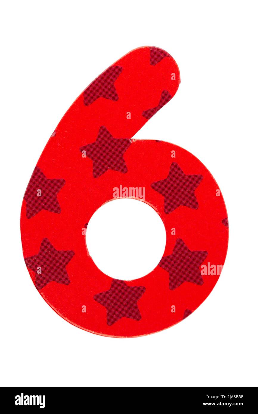 Number 6 with a pattern of stars isolated white background. File ...