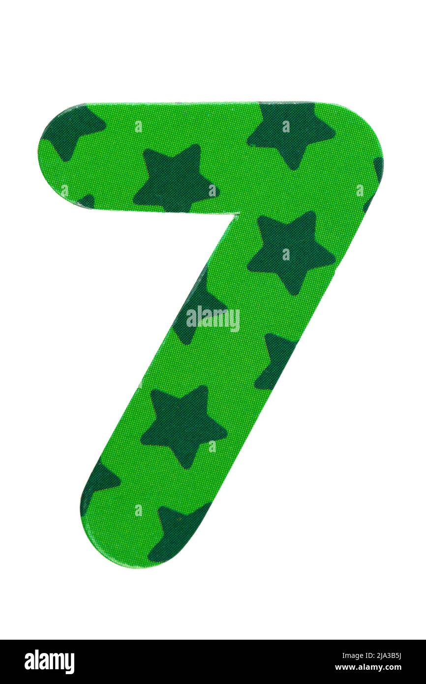 Number 7 with a pattern of stars isolated white background. File ...