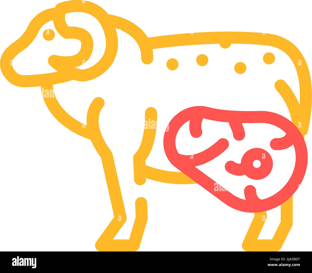 mutton farm animal meat color icon vector illustration Stock Vector ...