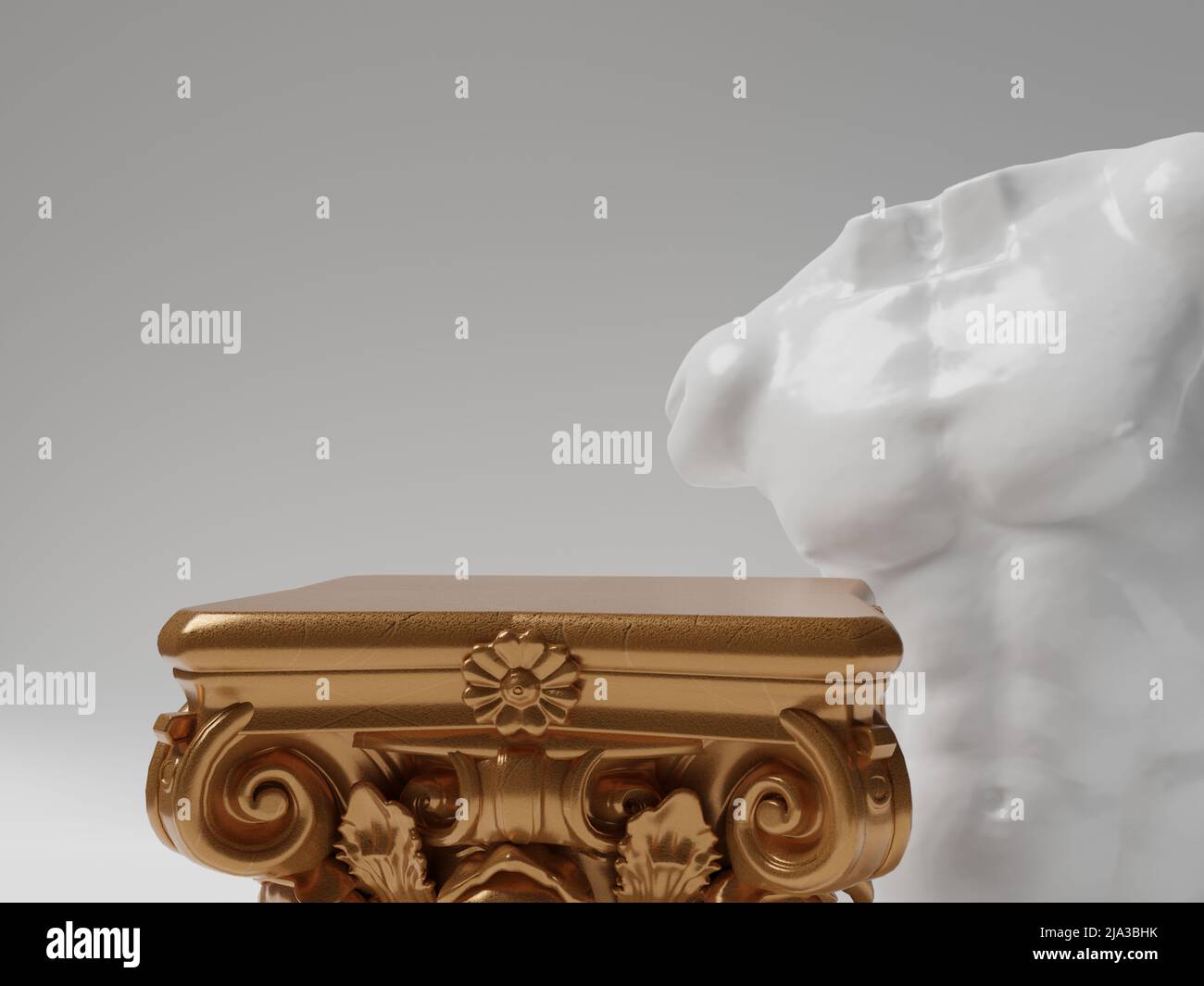 Antique freestanding column pedestal with classical sculpture ...