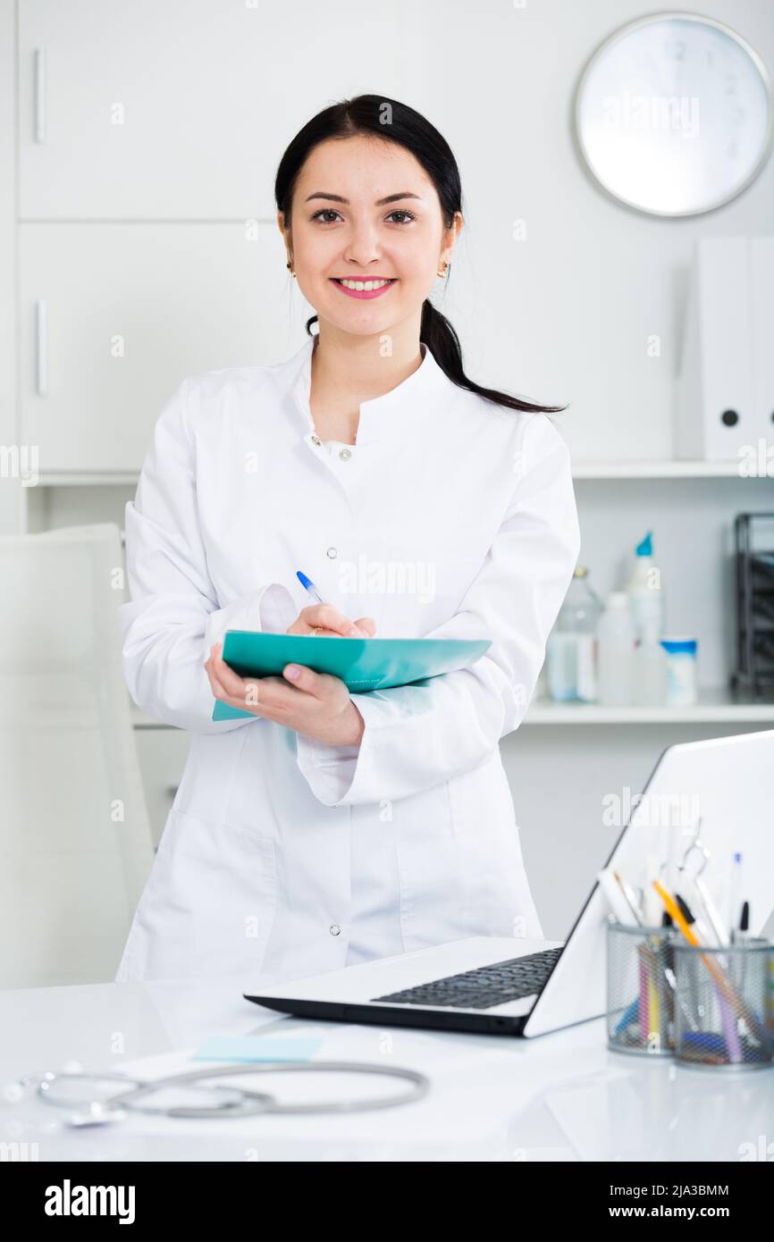 Nurse arranging appointment Stock Photo - Alamy