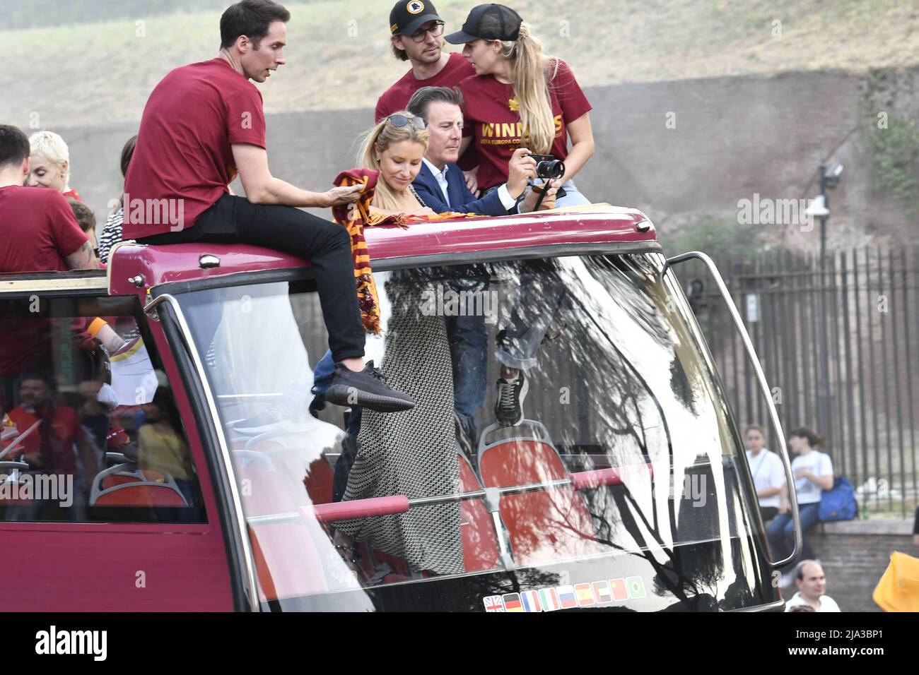 The President of A.S. Roma, Dan Friedkin and his wife, celebrating with ...