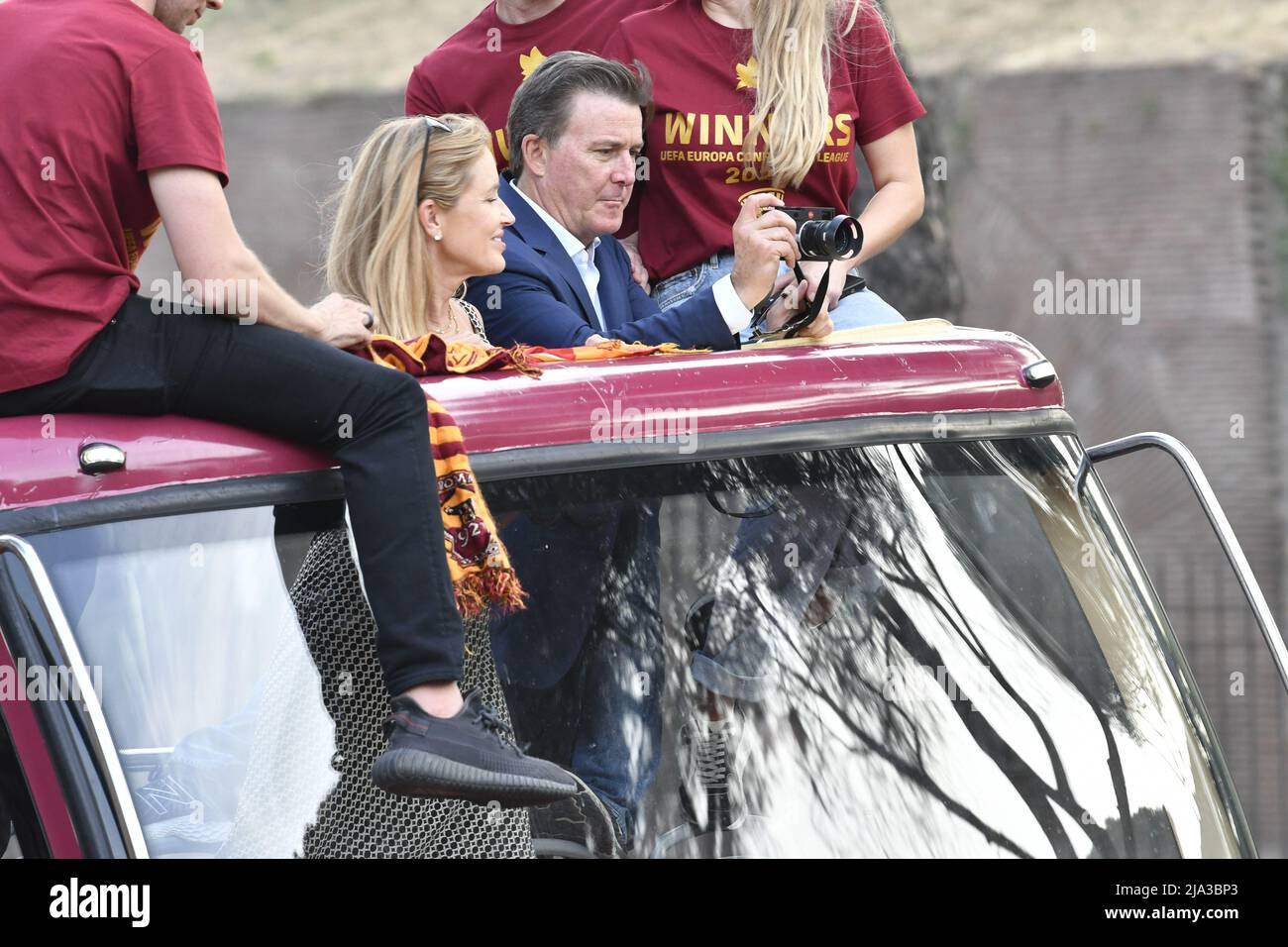 The President of A.S. Roma, Dan Friedkin and his wife, celebrating with ...