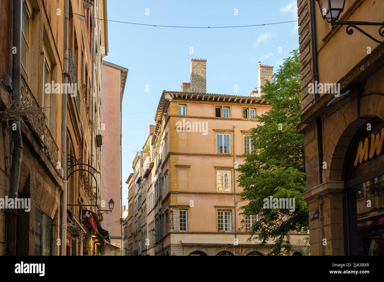 Lyon, France - May 11, 2022 : Typical colourful residential buildings ...
