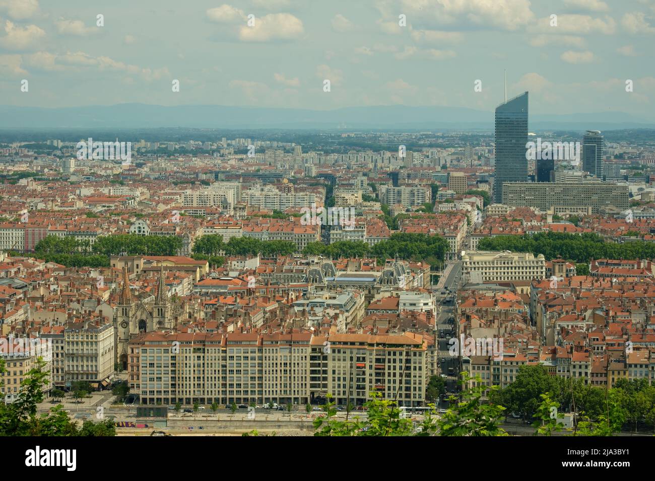 Lyon, France - May 10, 2022 : Panoramic view of the beautiful city of ...