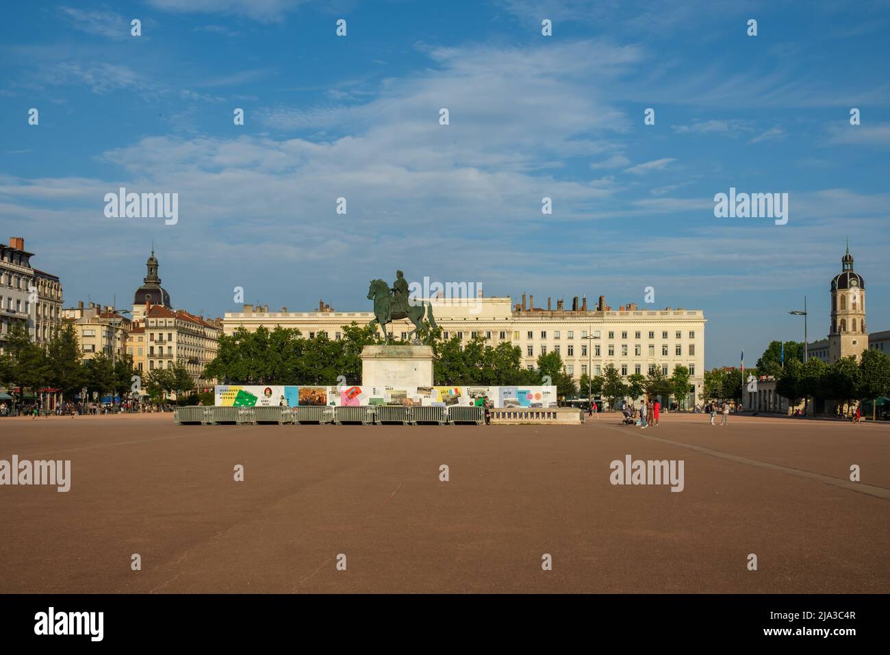 Lyon, France - May 10, 2022 : Panoramique view of the famous square ...