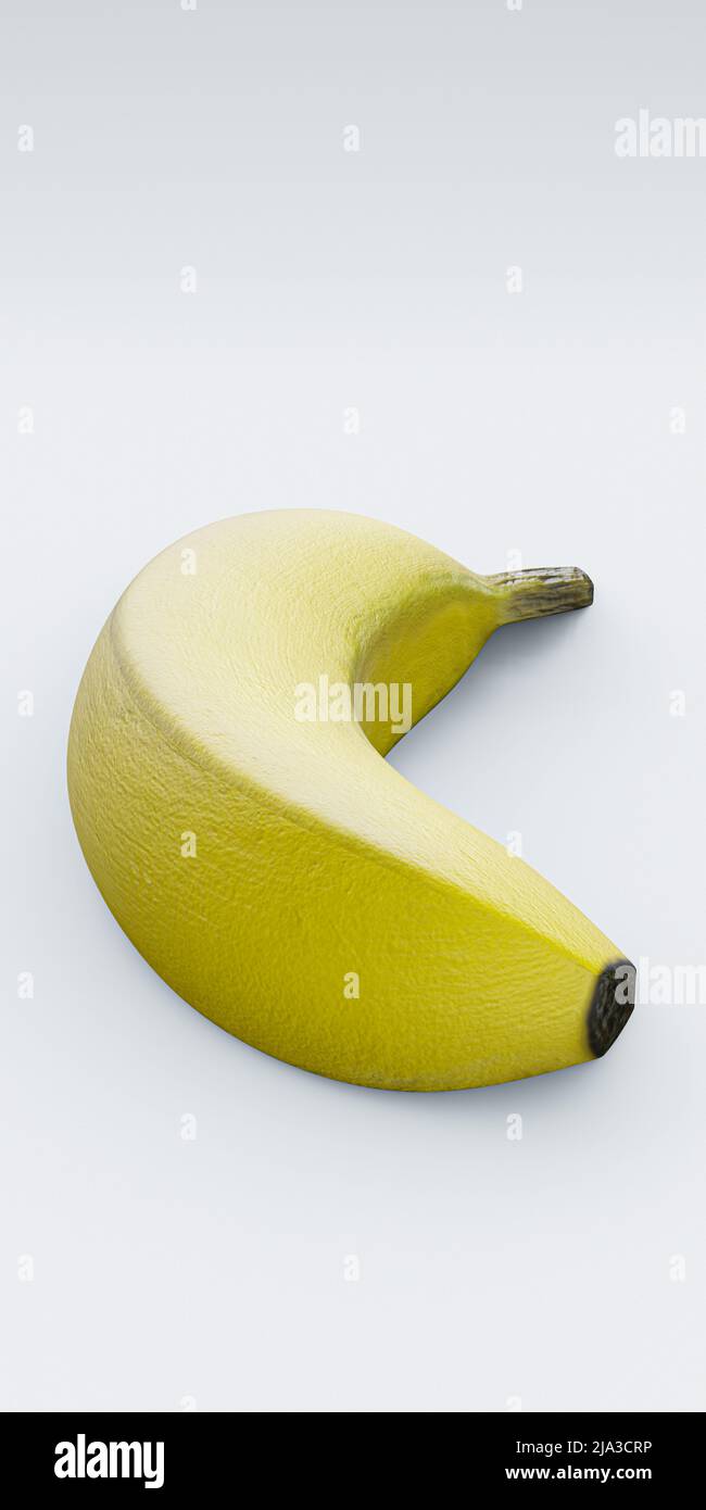 banana isolated on white background 3d illustration Stock Photo - Alamy