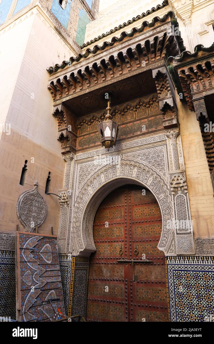 Door of a Building in Fez City, Morocco Stock Photo - Alamy