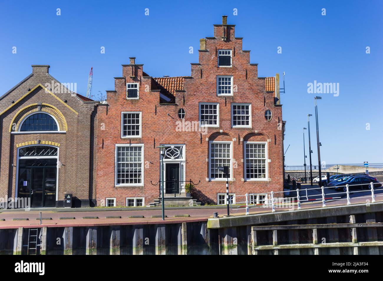 Historic house with step gable in Harlingen, Netherlands Stock Photo ...