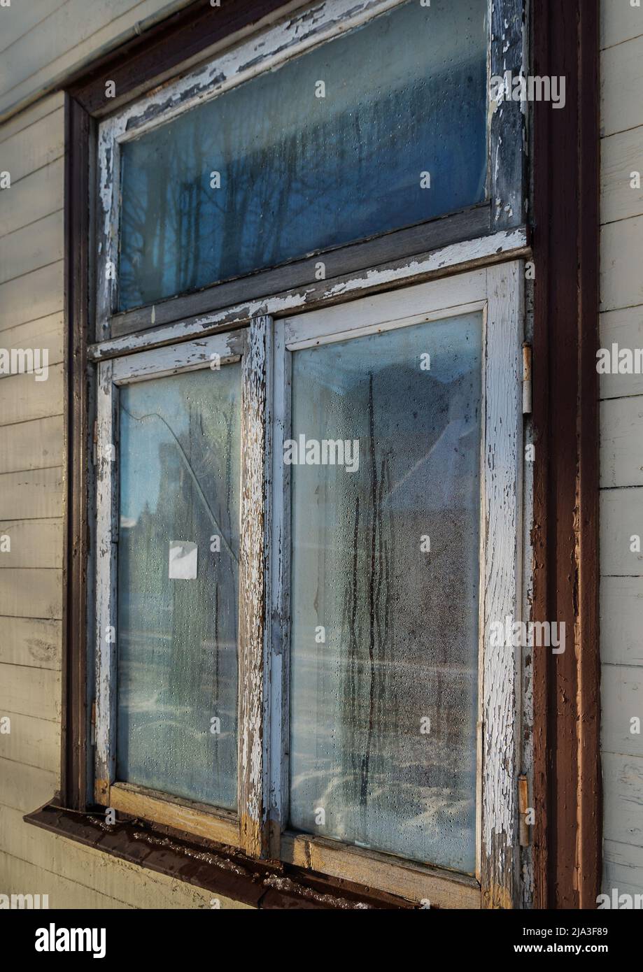 Old, worn wooden house window Stock Photo - Alamy
