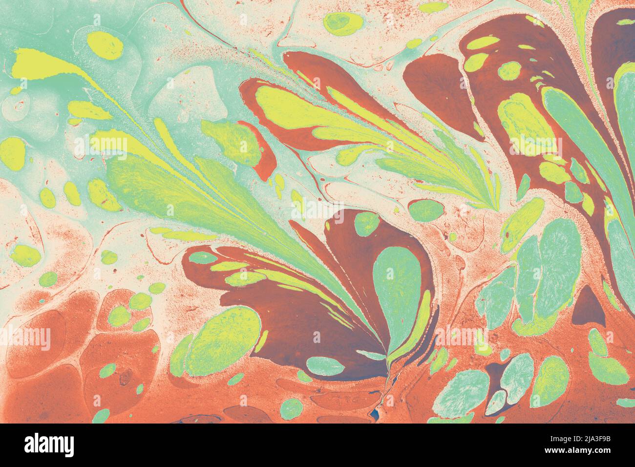 Abstract ebru cover art. Floral Ebru marbling texture background design ...