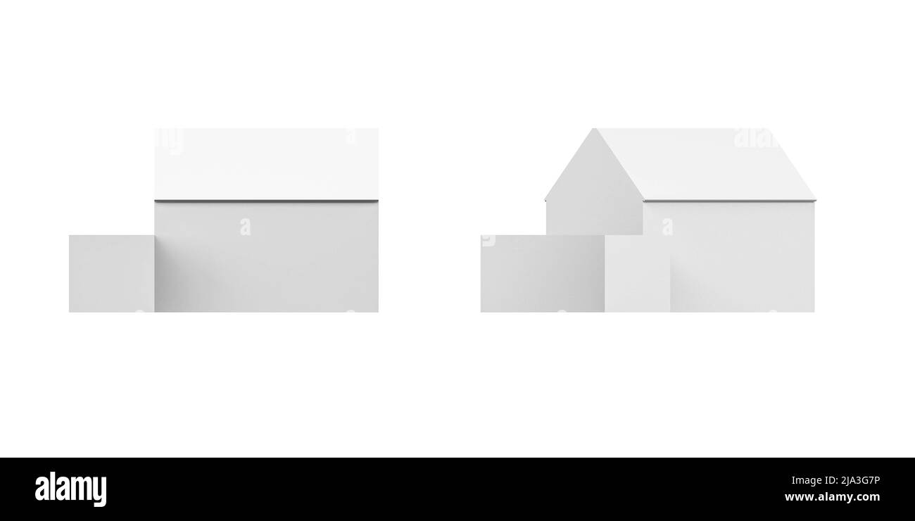 House mockup on white background - 3D render - copy space Stock Photo ...