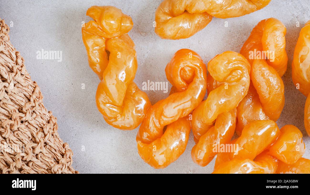 Delicious, golden, syrup drenched South African traditional koeksisters ...