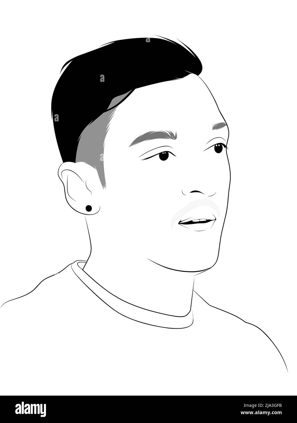 Vector illustration of German football player Mesut Ozil. isolated ...