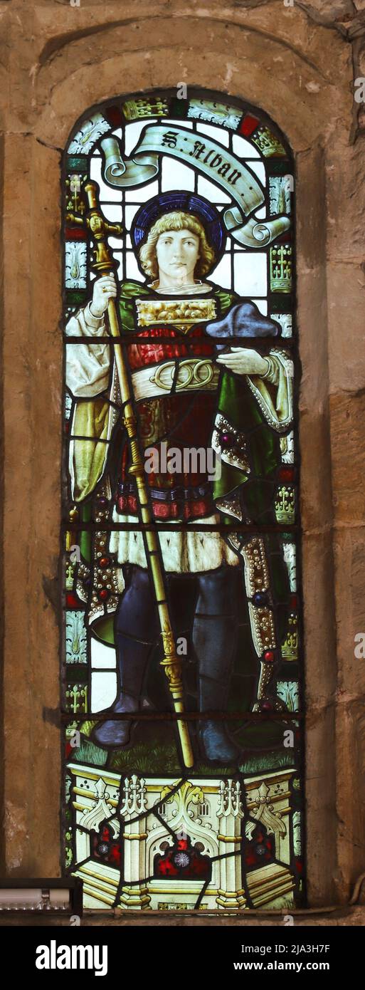 Stained glass window by Percy Bacon depicting St Alban, St James Church ...