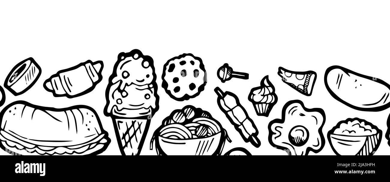 Food Borders Clip Art Black And White