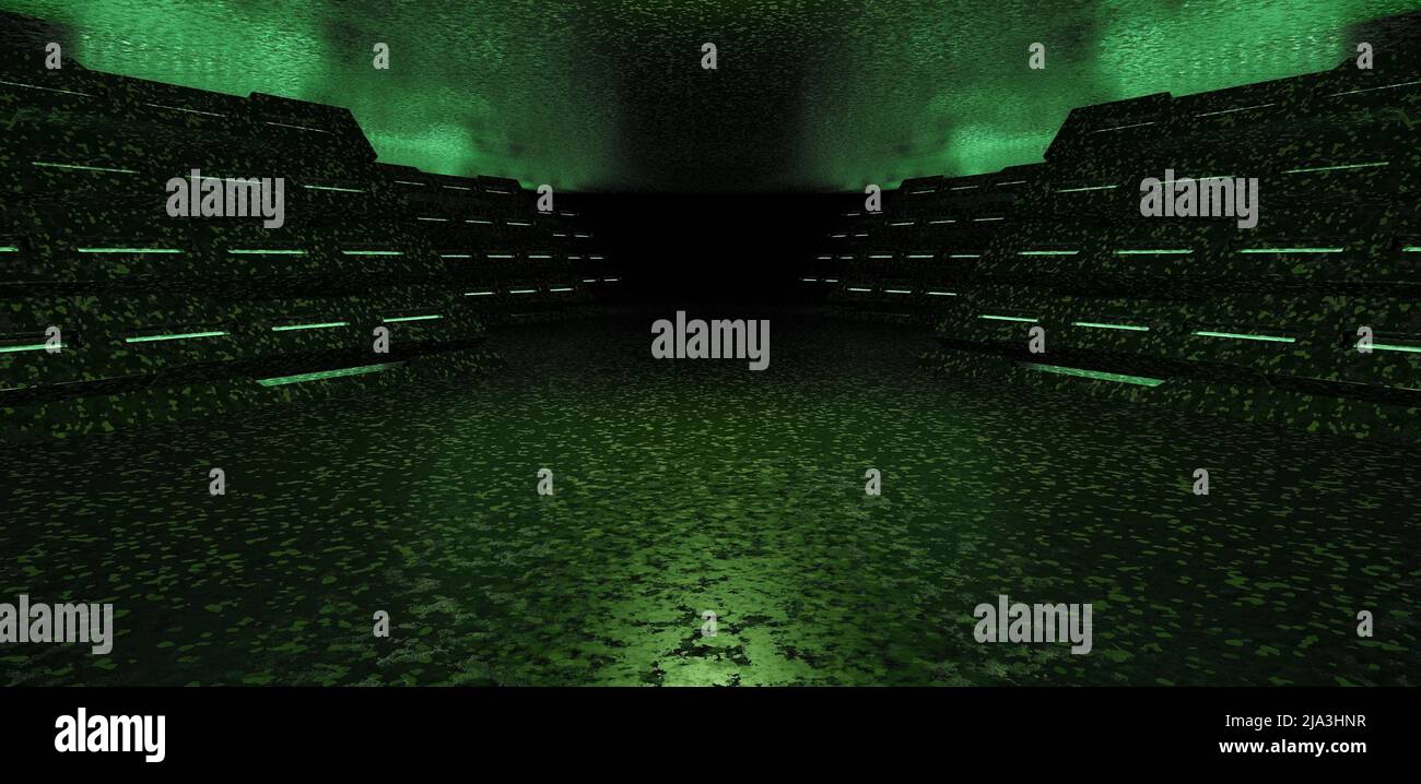 Granite Alien Hangar Tunnel Futuristic Hallway Cyberpunk Dark Olive ...