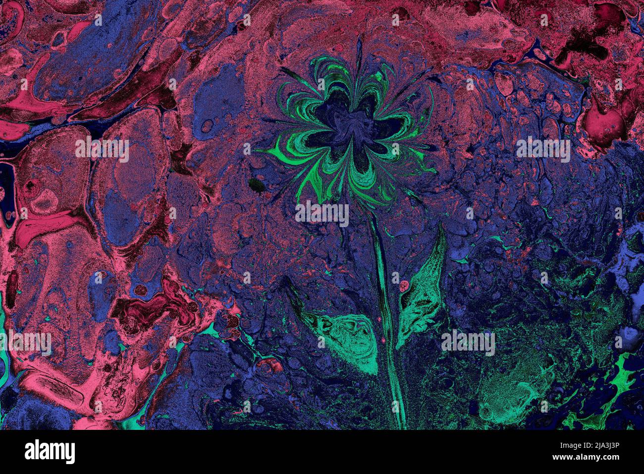 Abstract ebru cover art. Floral Ebru marbling texture background design ...