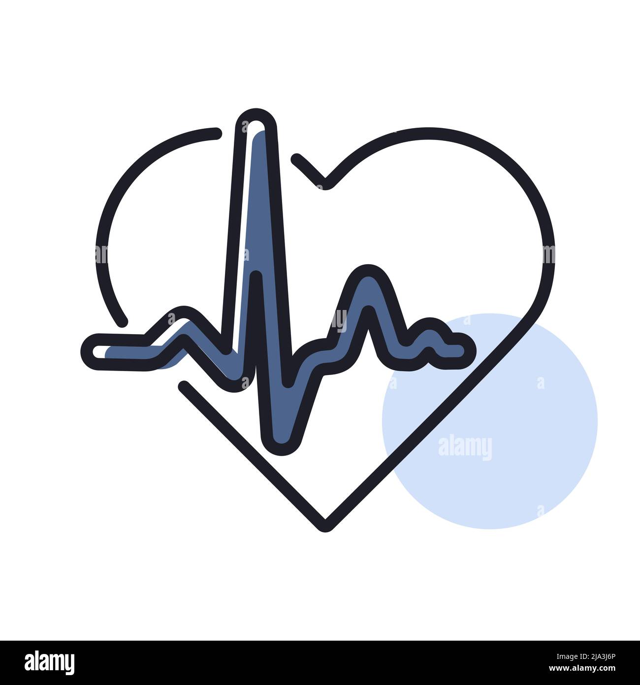 Heart cardiogram, heartbeat isolated vector icon. Medicine and medical ...