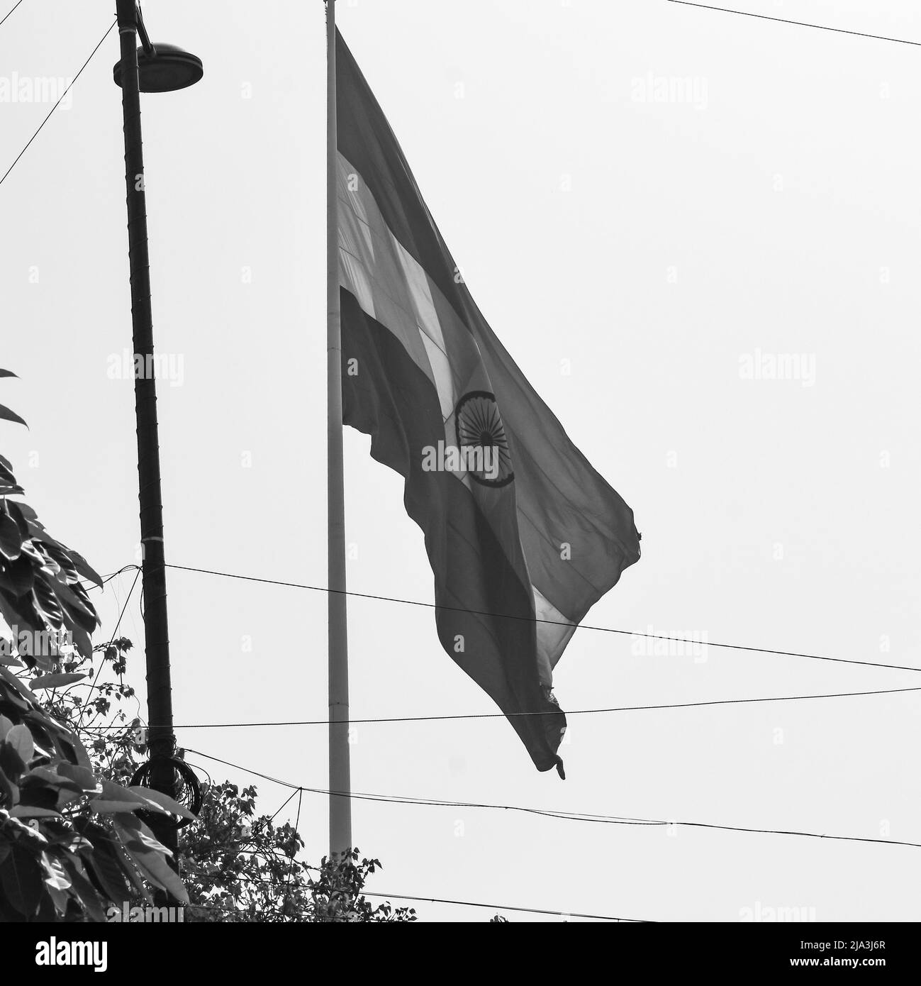 India flag flying at Connaught Place with pride in blue sky, India flag ...