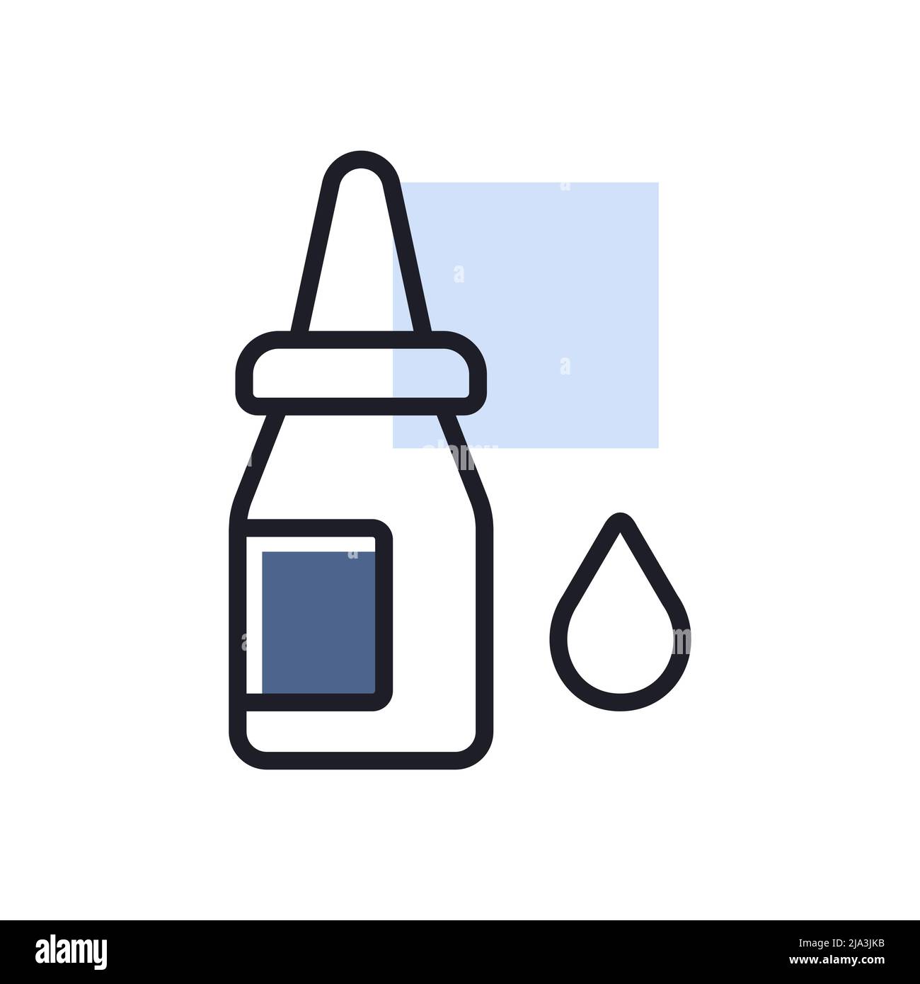 Eye drops vector isolated icon. Nasal drops. Medicine and healthcare ...