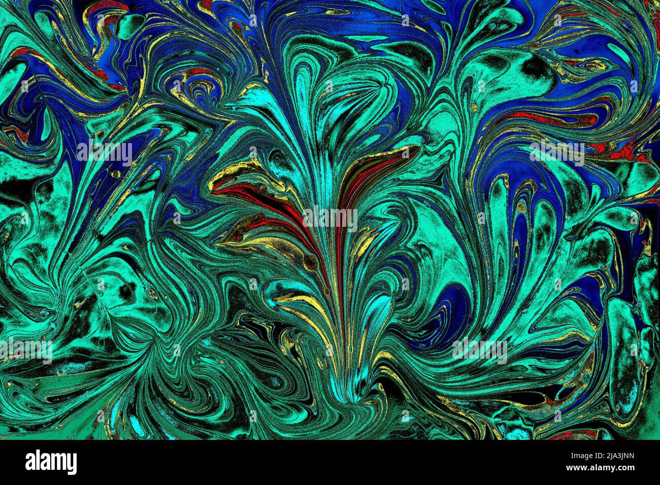 Ebru marbling handmade art, traditional Ebru technique. abstract ...