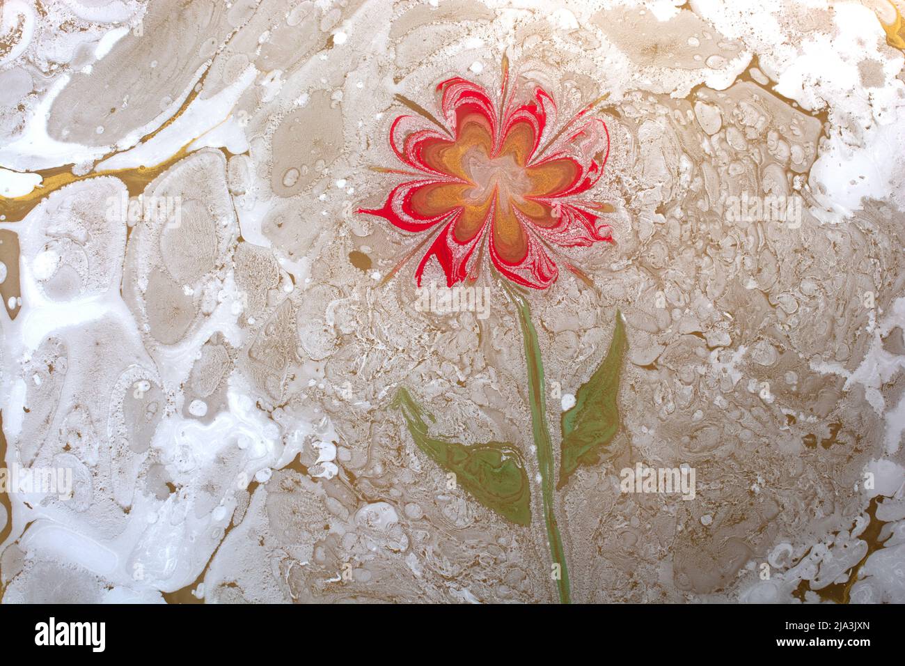 Abstract ebru cover art. Floral Ebru marbling texture background design ...