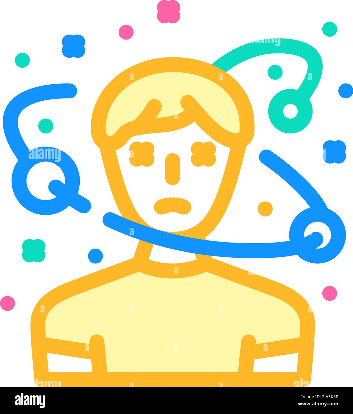 disorientation disease color icon vector illustration Stock Vector ...