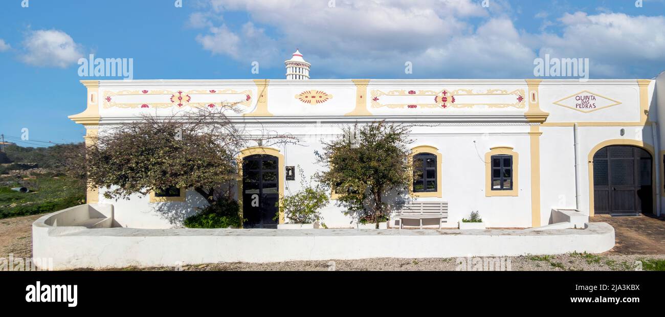 Typical architecture of Algarve rustic buildings with intricate designs ...