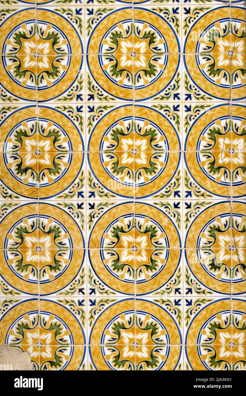 Typical azulejo tile artwork from Portugal, that are used for covering ...