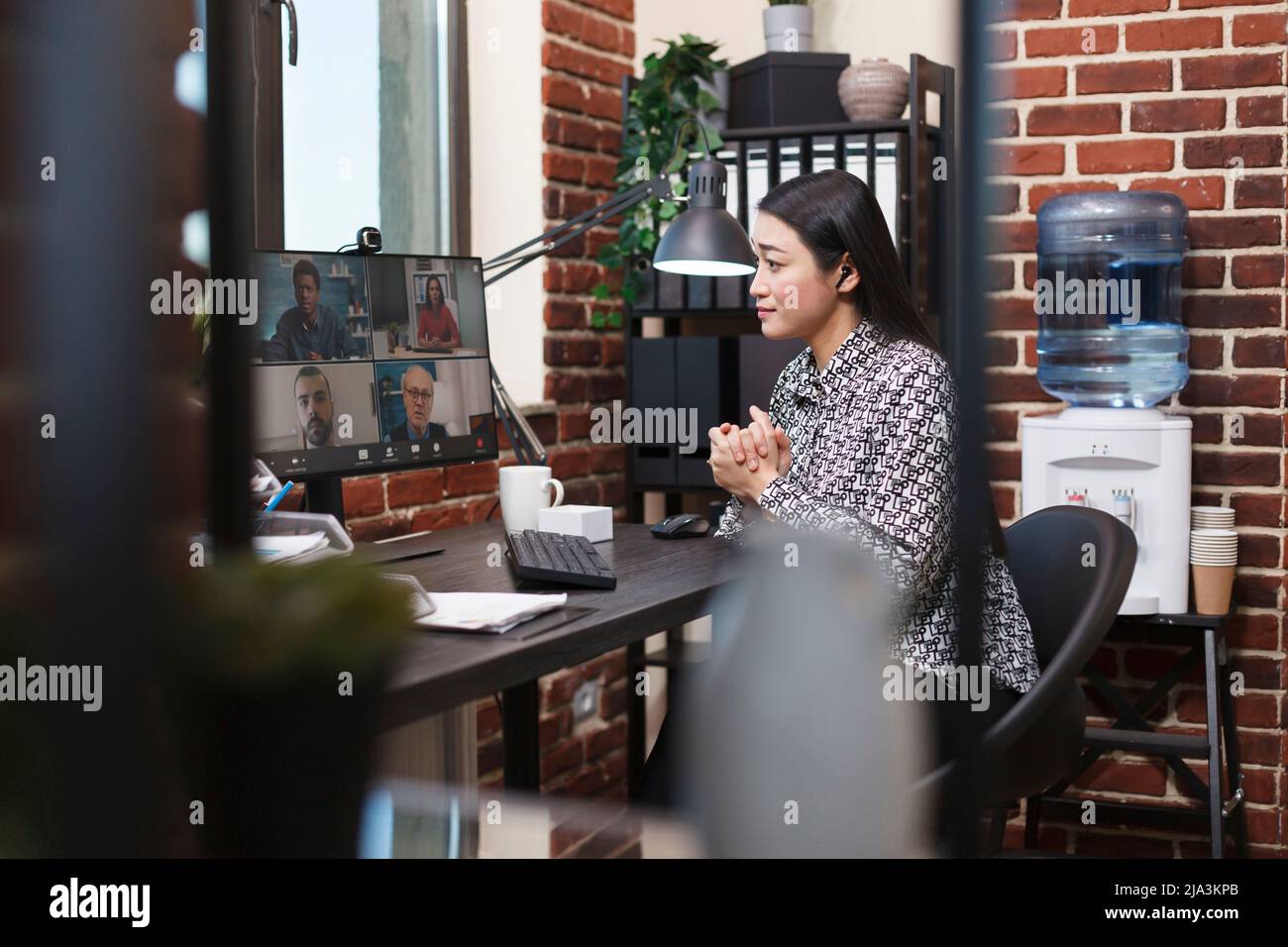 Financial company colleagues brainstorming client oriented project ...