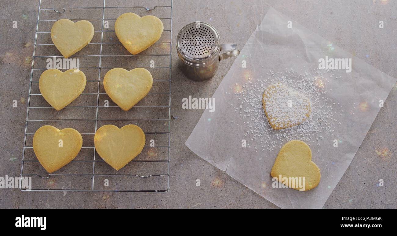 Image of bokeh over cookies dough and mold Stock Photo - Alamy