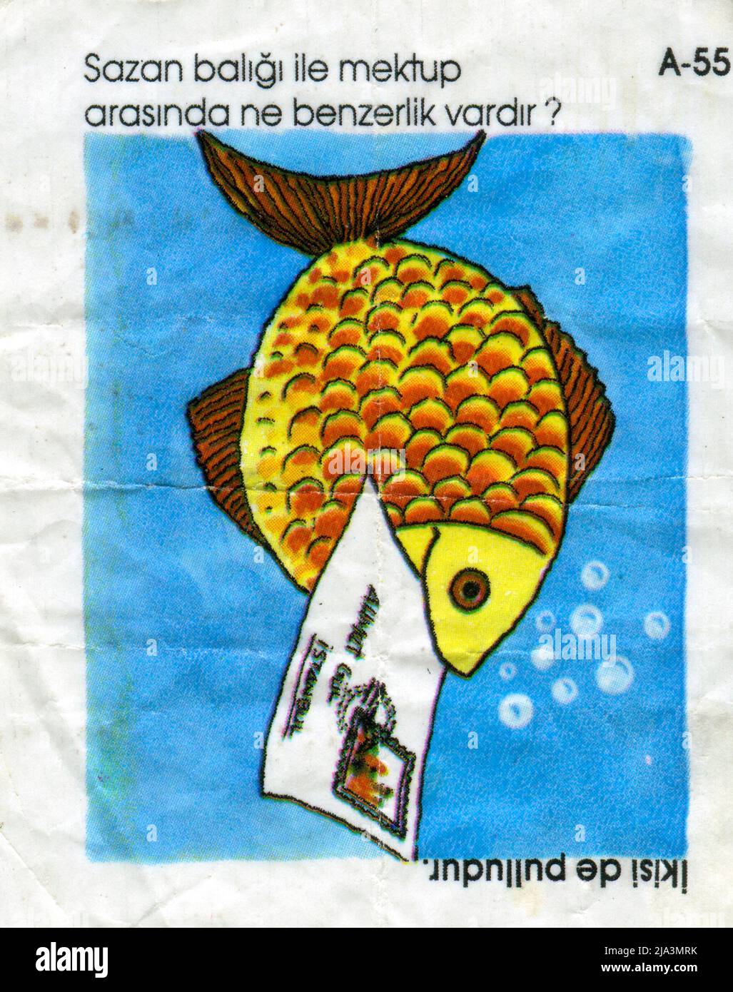 Turkish chewing gum insert. Cartoon. 1980s Stock Photo - Alamy